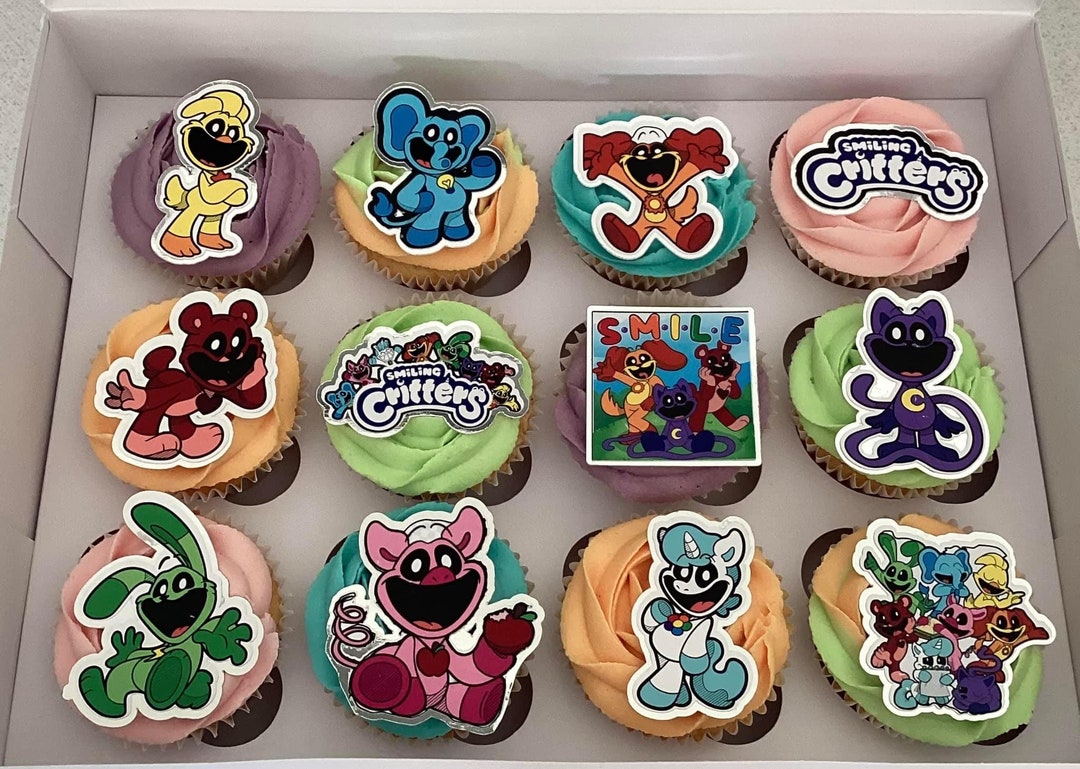 Smiling Critters-poppy Playtime Cupcake Toppers - Etsy