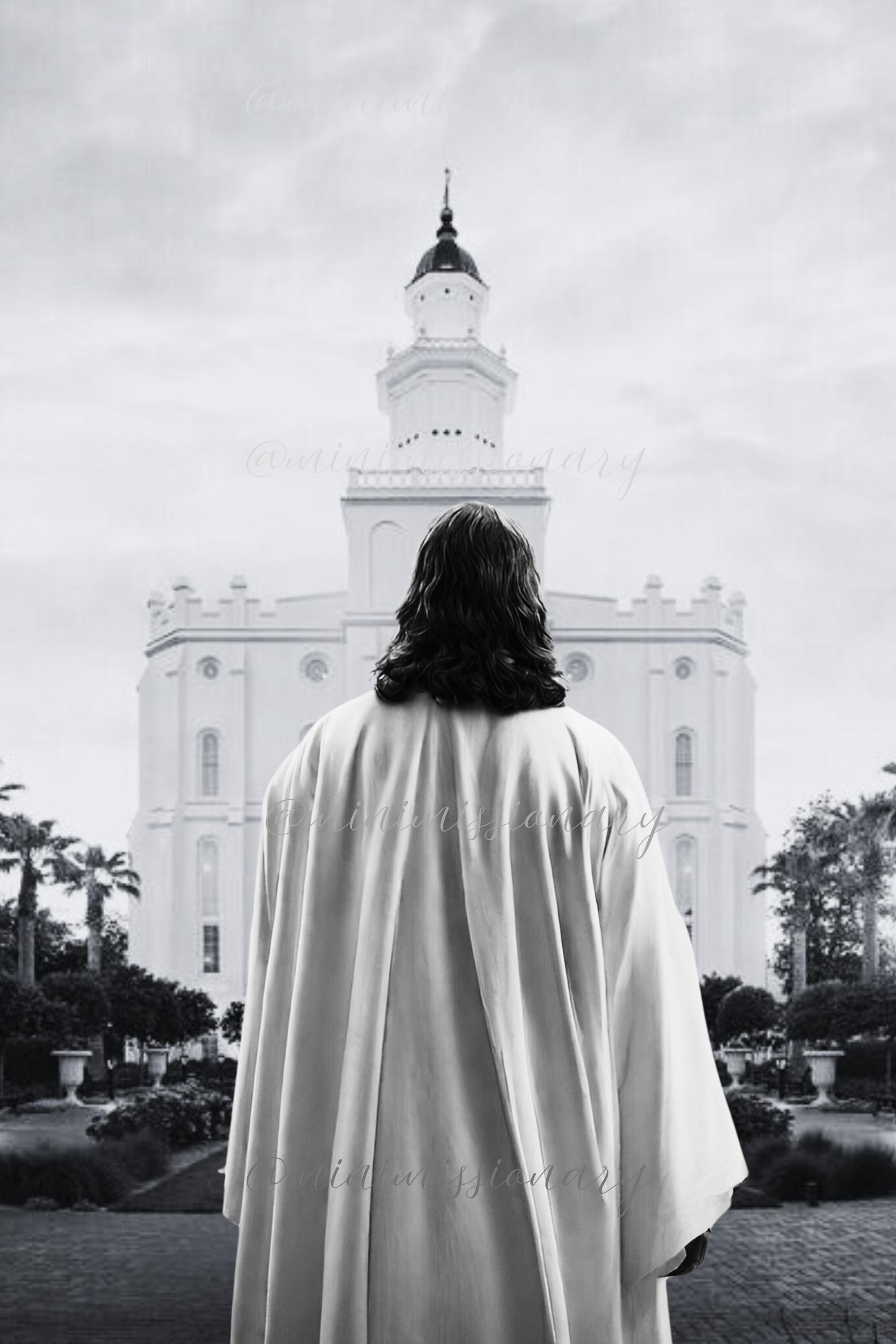 Jesus Looking at St. George LDS Temple Art, Church of Jesus Christ ...