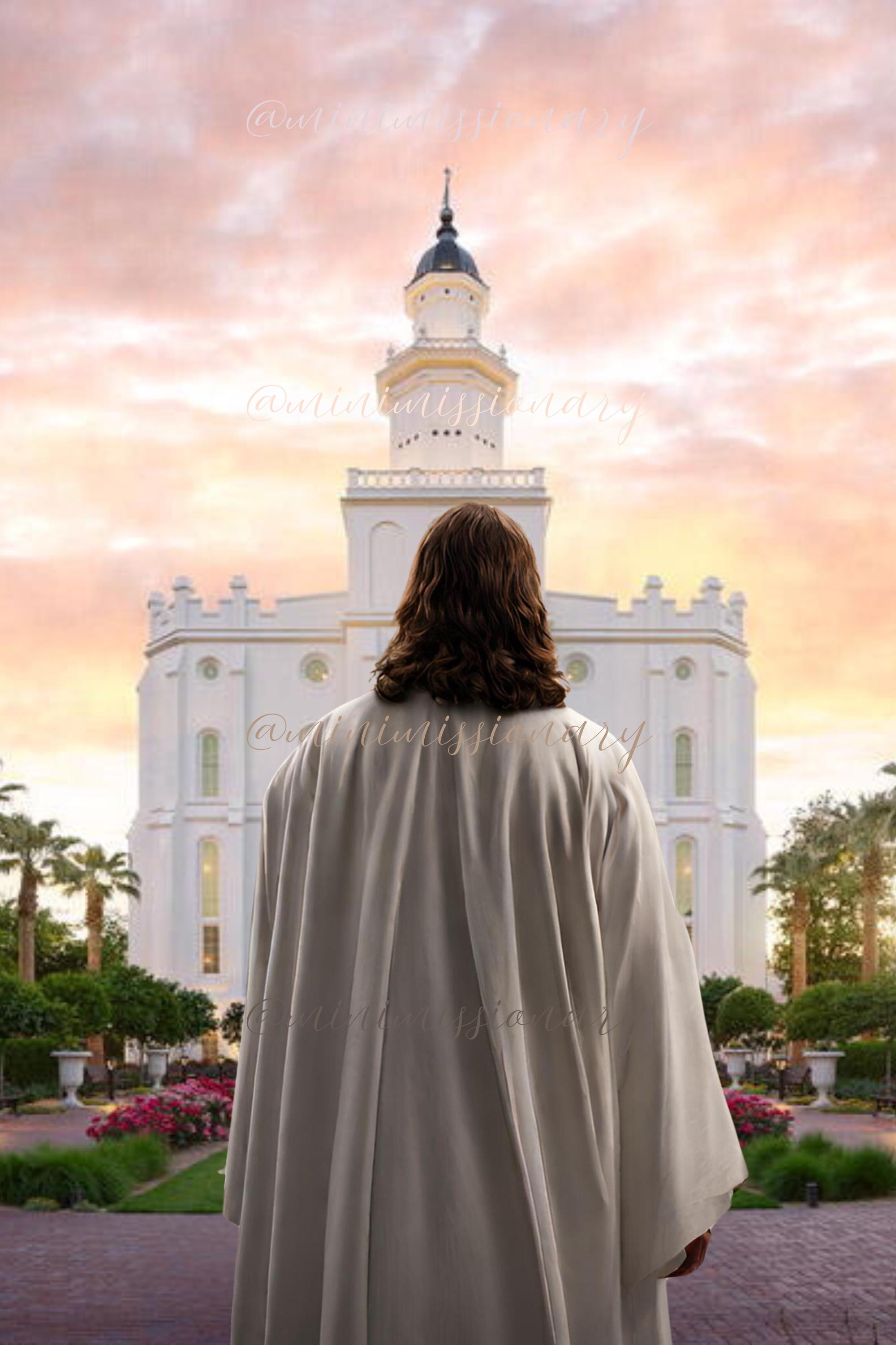 Jesus Looking at St. George LDS Temple Art, Church of Jesus Christ ...