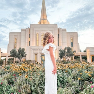 Girly LDS Baptism Romper, Baptism Jumpsuit, Baptism Jumper, Onesie ...