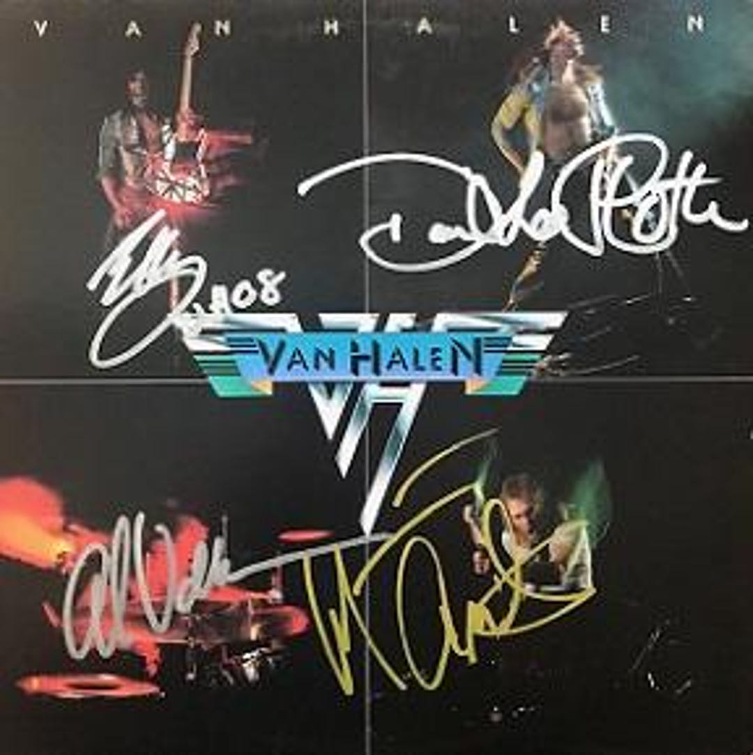 Van Halen Complete Band LP Autograph With Certificate of Authenticity ...