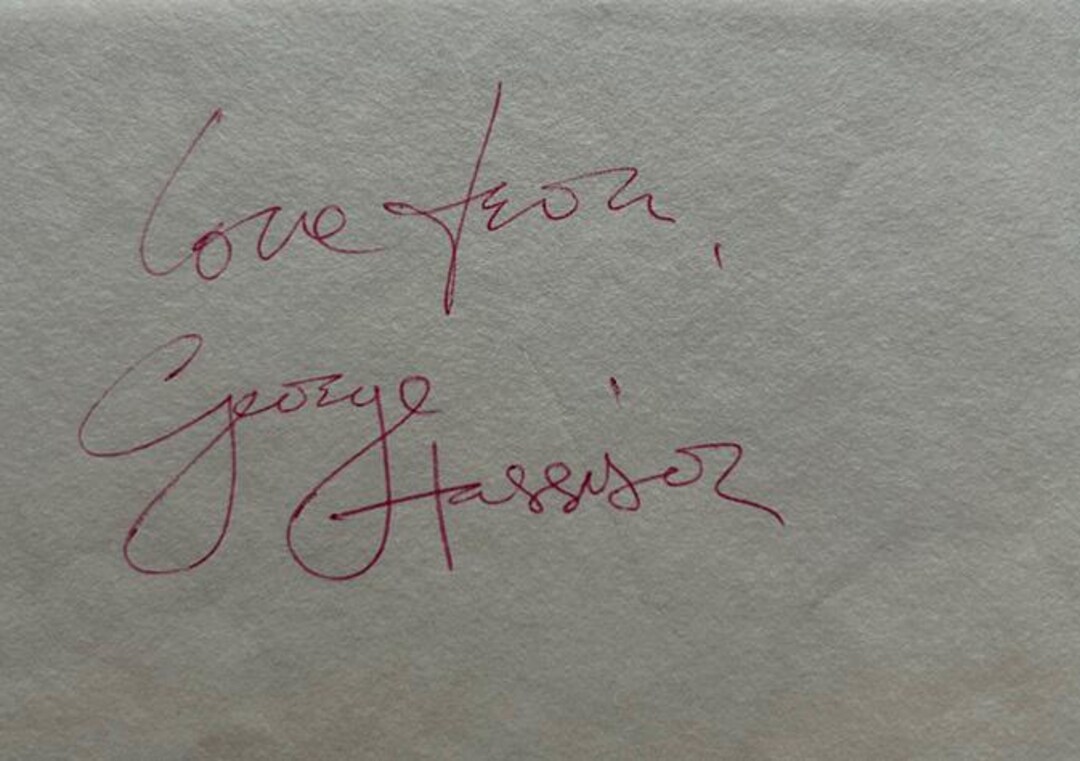 Rare George Harrison the Beatles Hand Signed Cut Sheet With Certificate ...