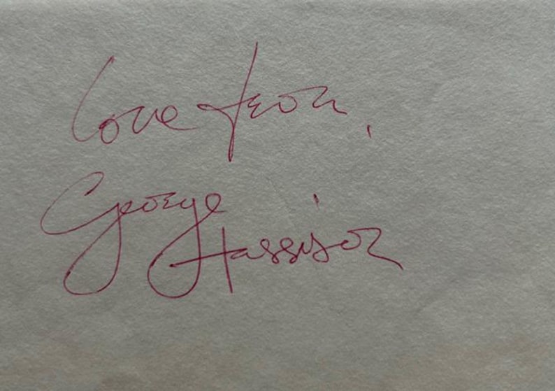 Rare George Harrison the Beatles Hand Signed Cut Sheet With Certificate ...