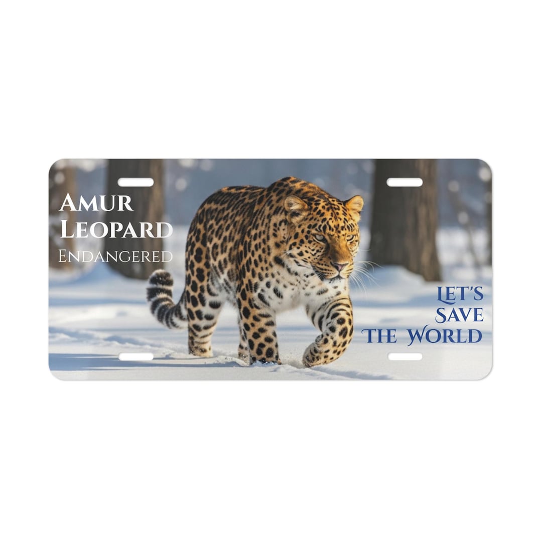 Endangered Species Vanity Plate, Amur Leopard License Plate, Let's Save ...