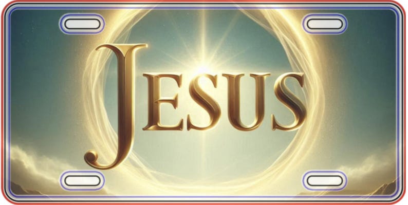 Jesus License Plate, Christian Vanity Tag, Christian Specialty Plate ...