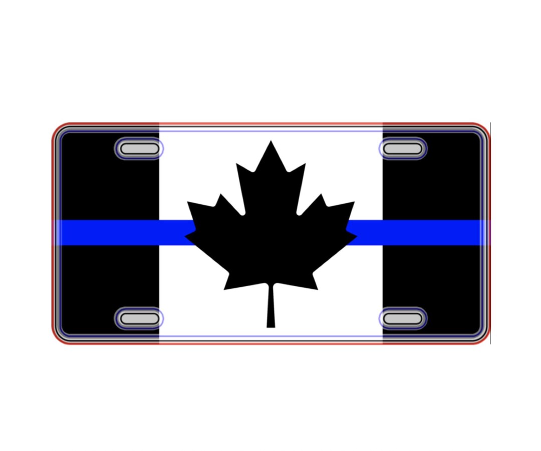 The Thin Blue Line, Canada License Plate, Vanity Tag, Canadian Flag ...