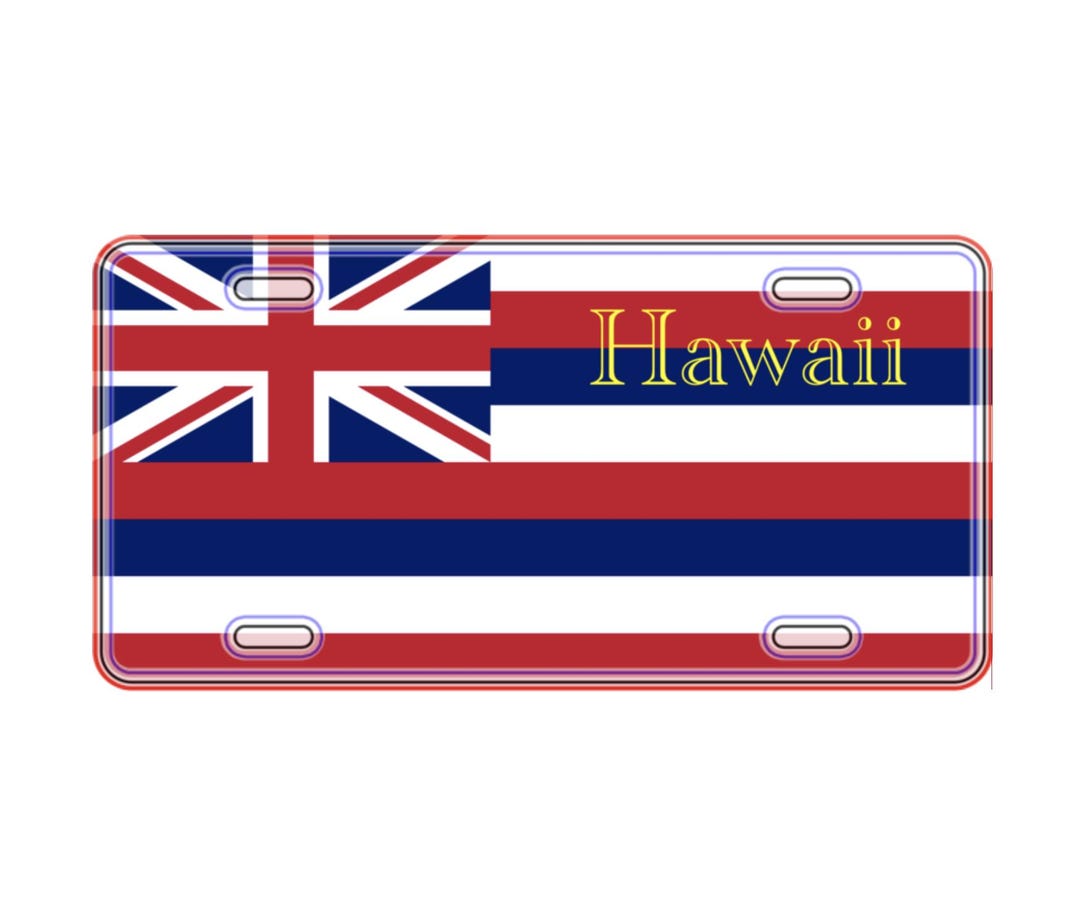 Hawaiian Vanity Plate, Hawaii License Plate, Vanity Tag, Hawaiian Flag ...