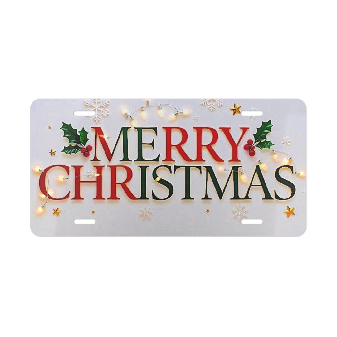 Merry Christmas License Plate, Holiday Vanity Plate, Gift for Her ...