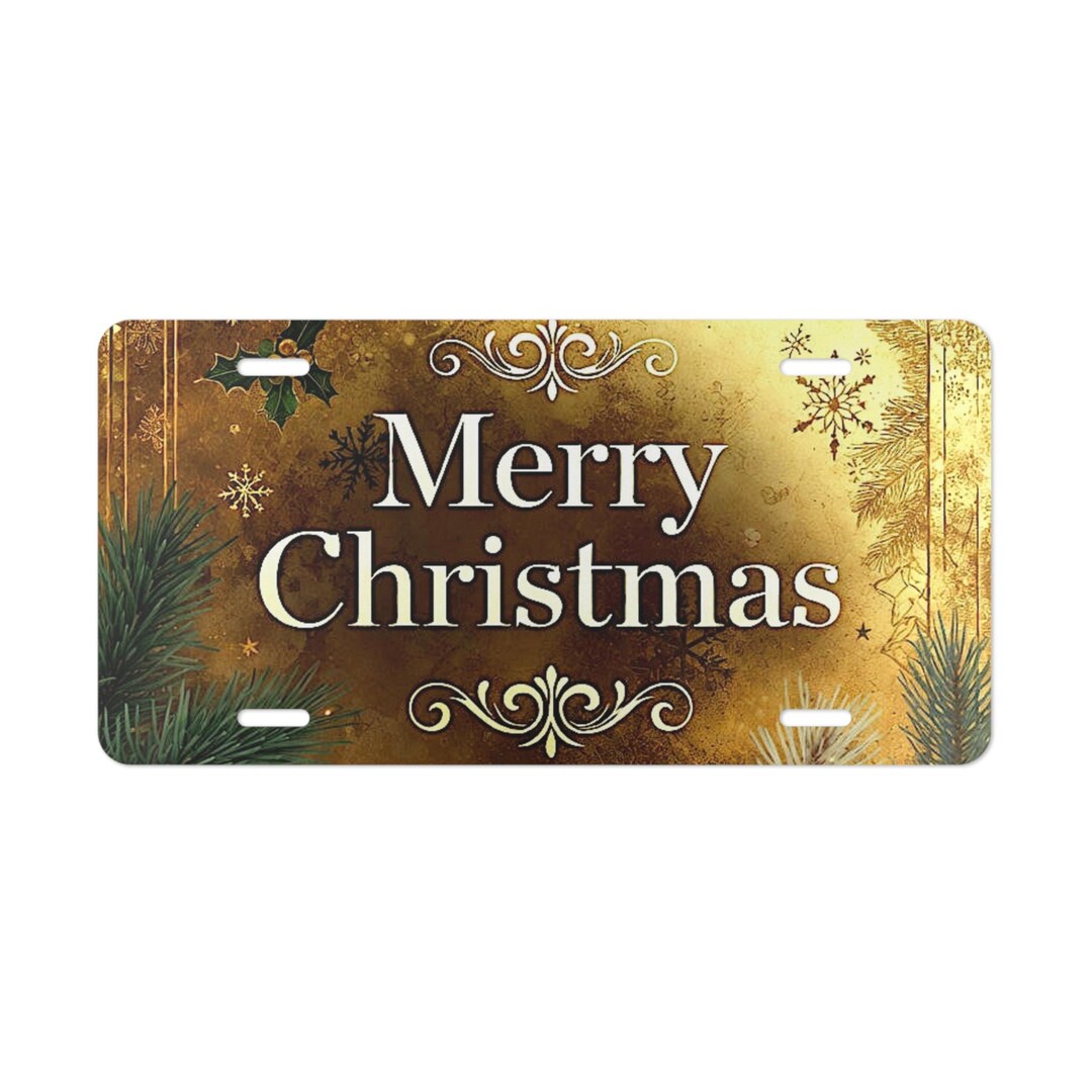 Decorative Merry Christmas License Plate, Holiday Vanity Tag - Etsy