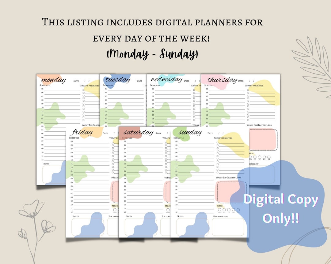 Digital Daily - Weekly Planner 2023 - Etsy
