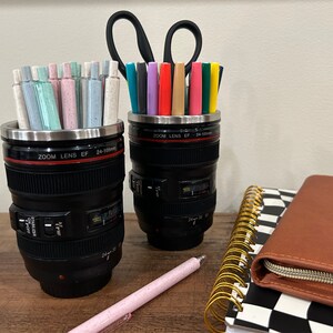 Camera Lens Pen Holder, Gift for Photographer Desk Organizer ...