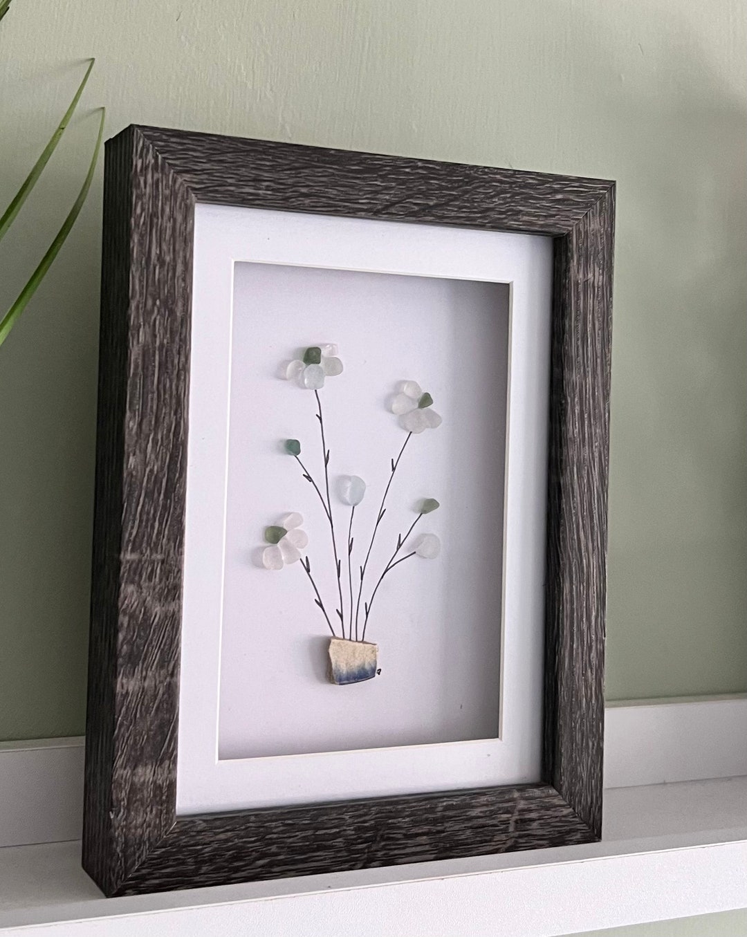 Handmade Sea Glass Flower: Unique Coastal Art, Seaglass Picture, Seaham ...