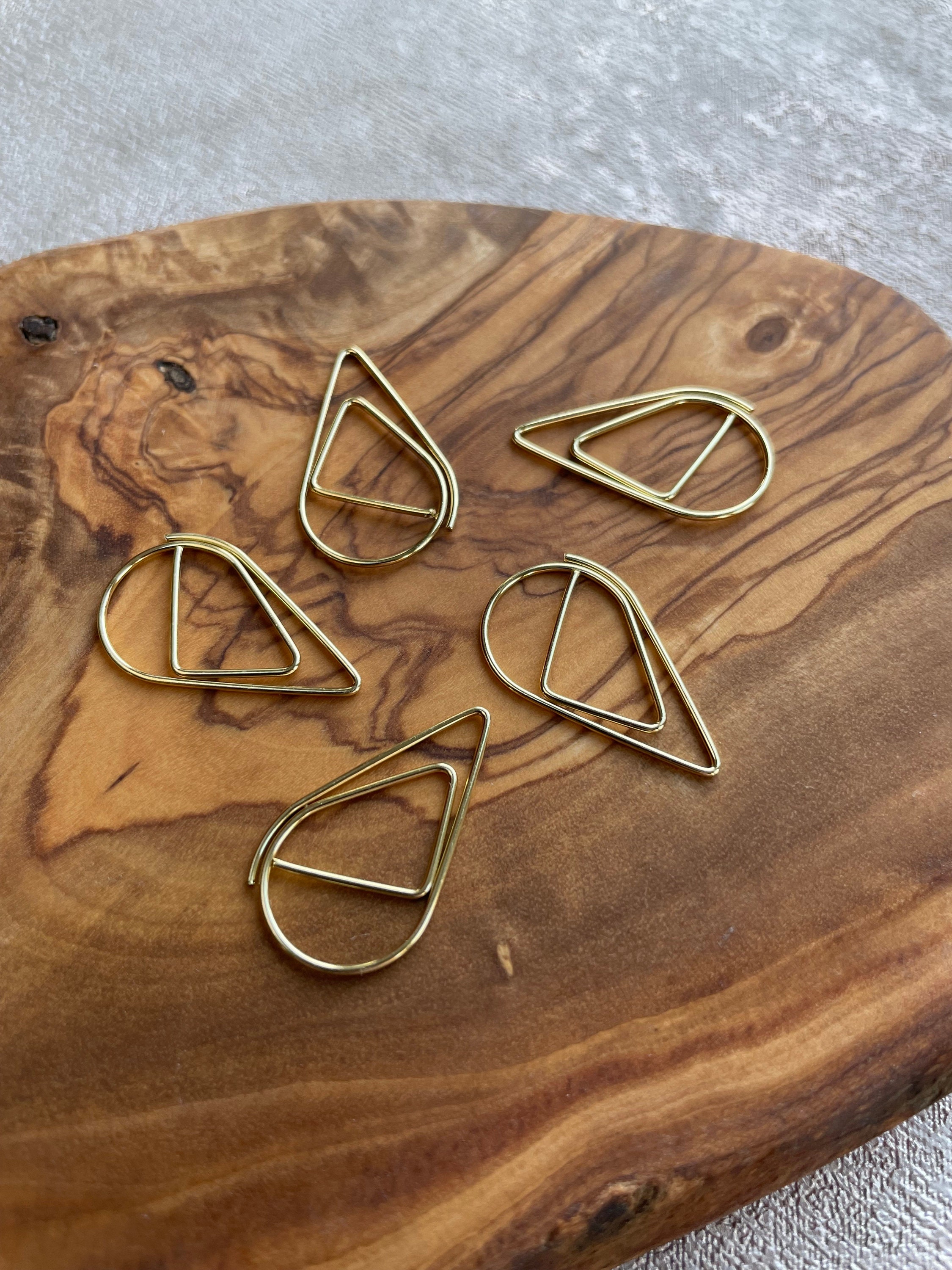 Gold Simple Teardrop Waterdrop Paper Clips for Elegant Wedding ...