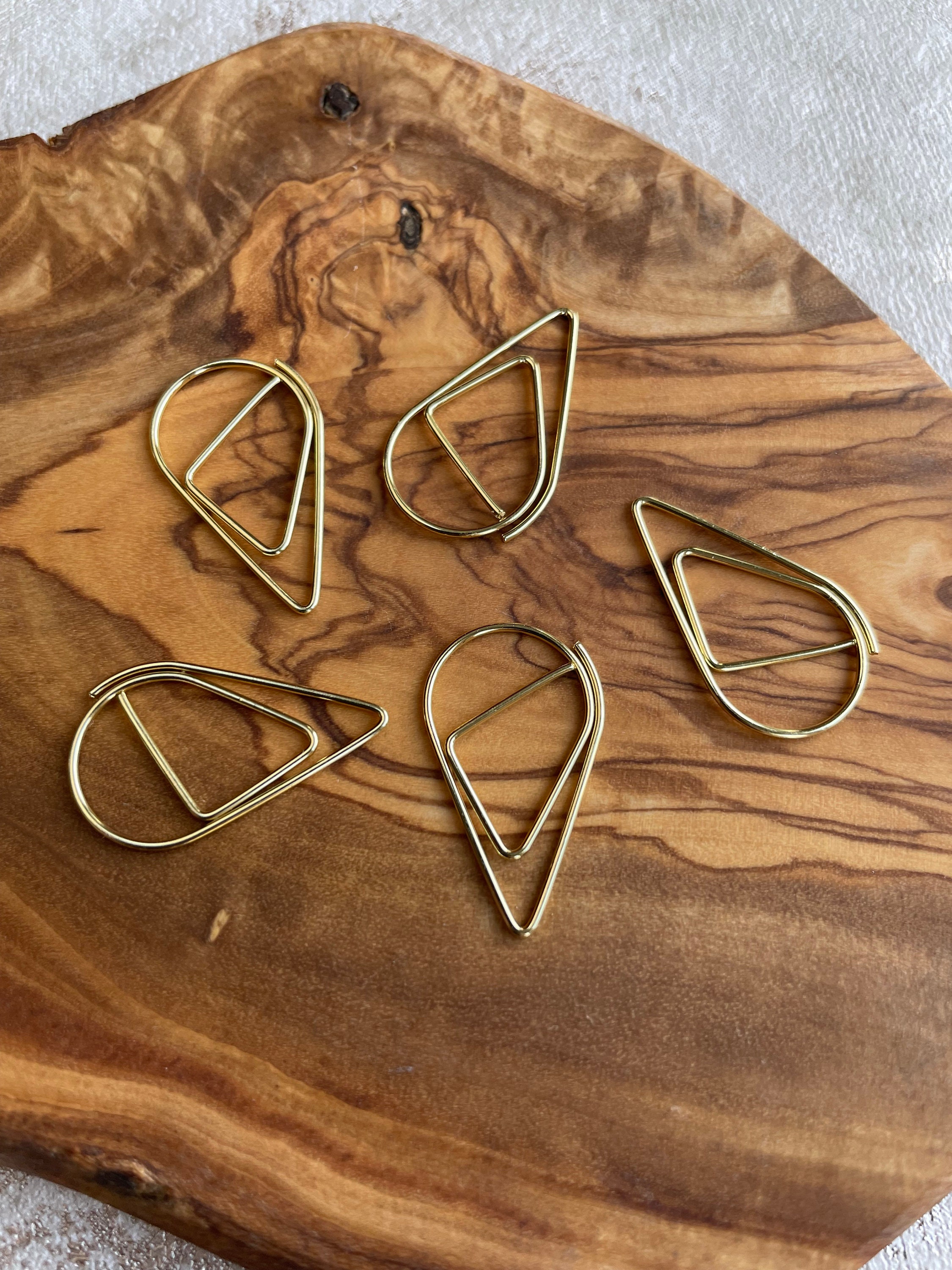 Gold Simple Teardrop Waterdrop Paper Clips for Elegant Wedding ...