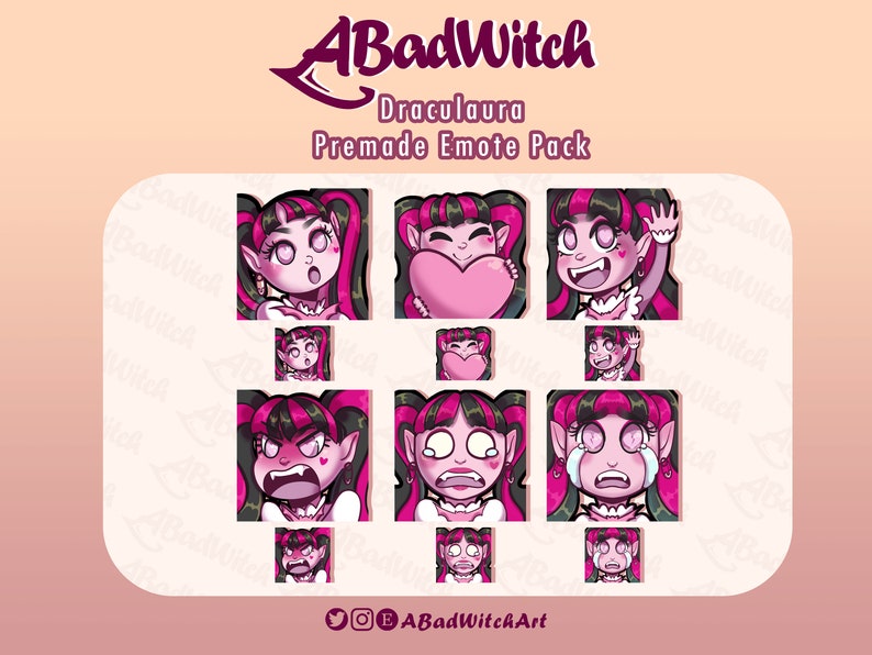 Cute Draculaura Monsterhigh Emote | Twitch | Discord | Premade - Etsy