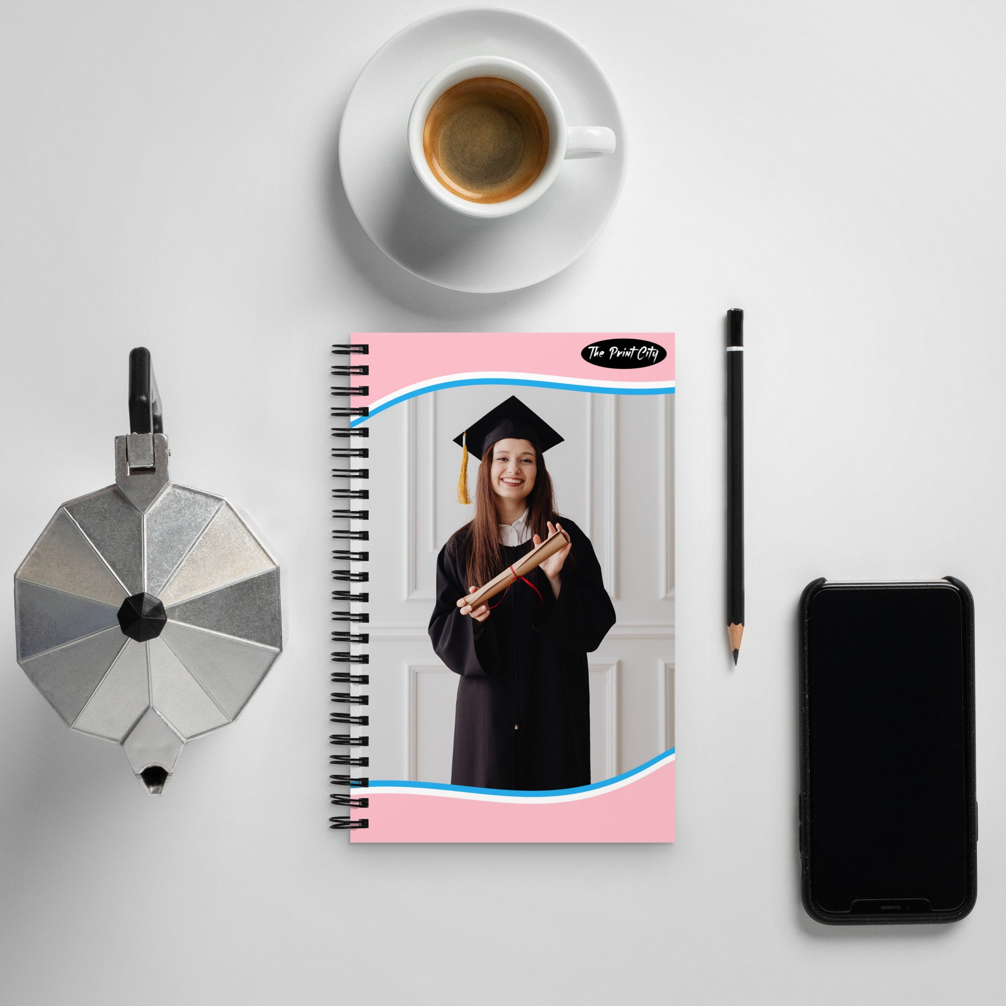 Custom Spiral Notebook With Your Photo Logo Drawing Design - Etsy