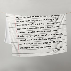 Handwriting Blanket | Love Letter Blanket | Personalized Gift for Love ...