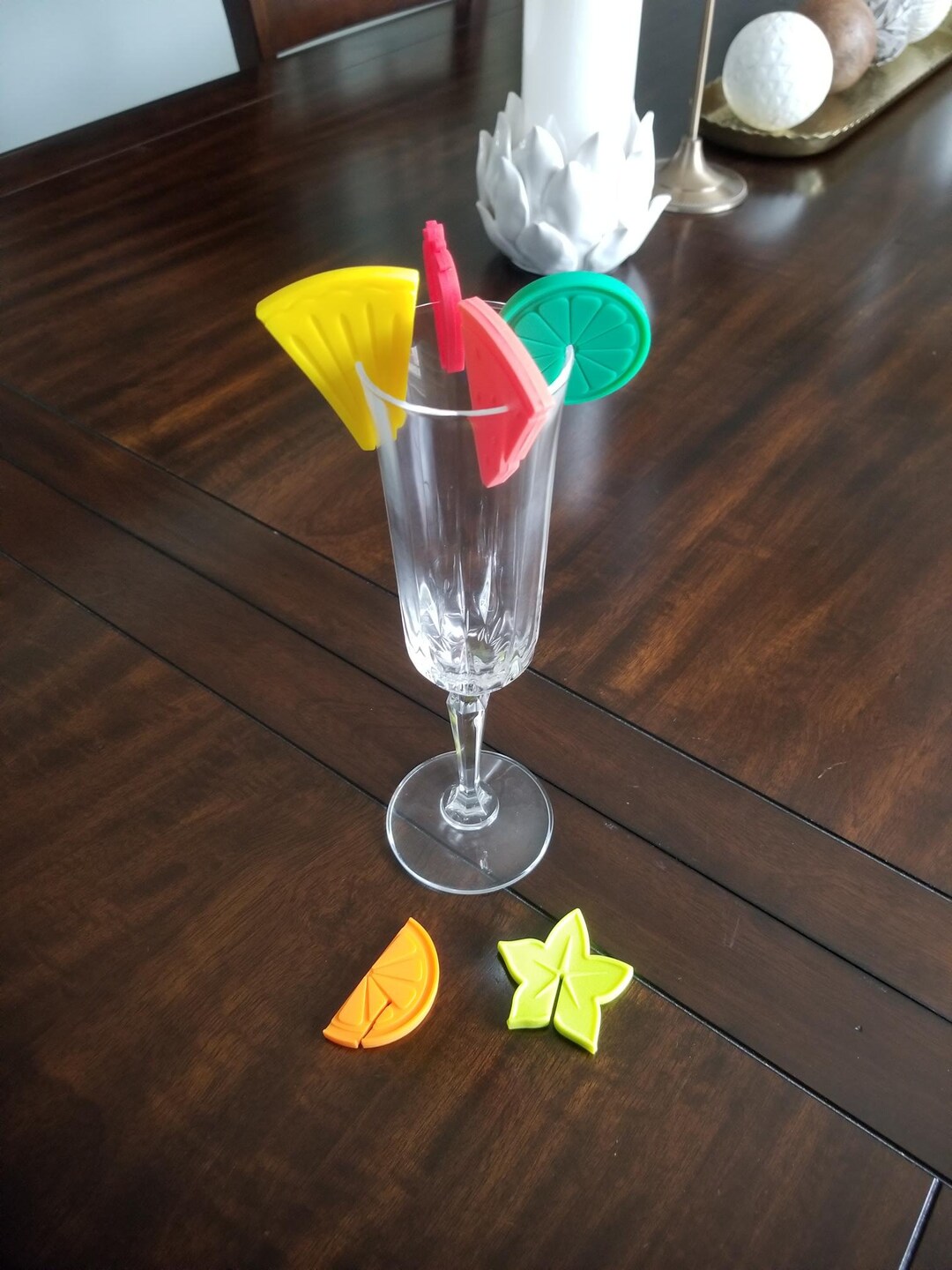 6pcs. Silicone Fruit Shaped Glass Marker/ Glass Charms/drink Markers ...