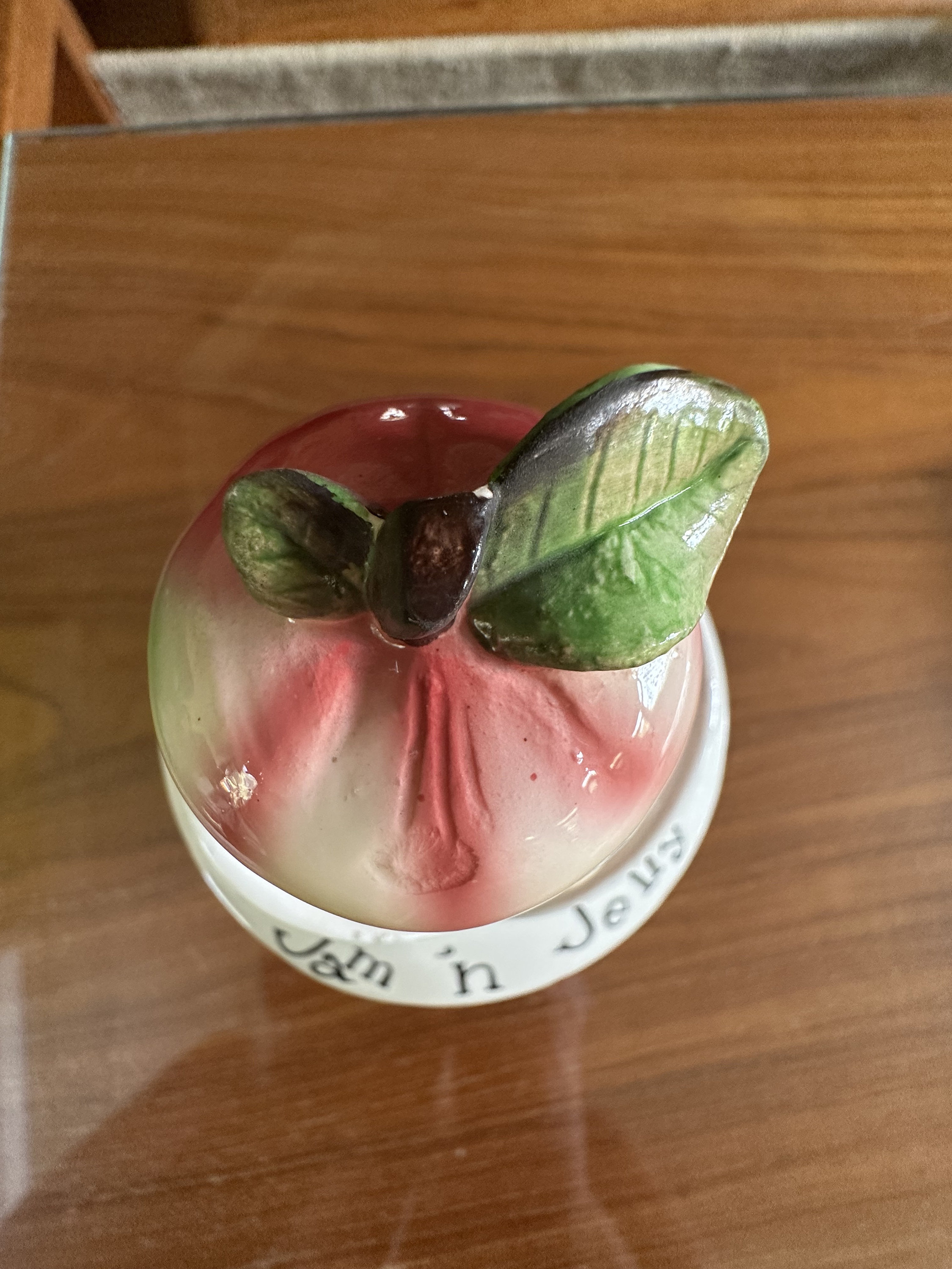 Vintage 1950s Lefton Japan jam n Jelly Lidded Jar With Attached Spoon ...