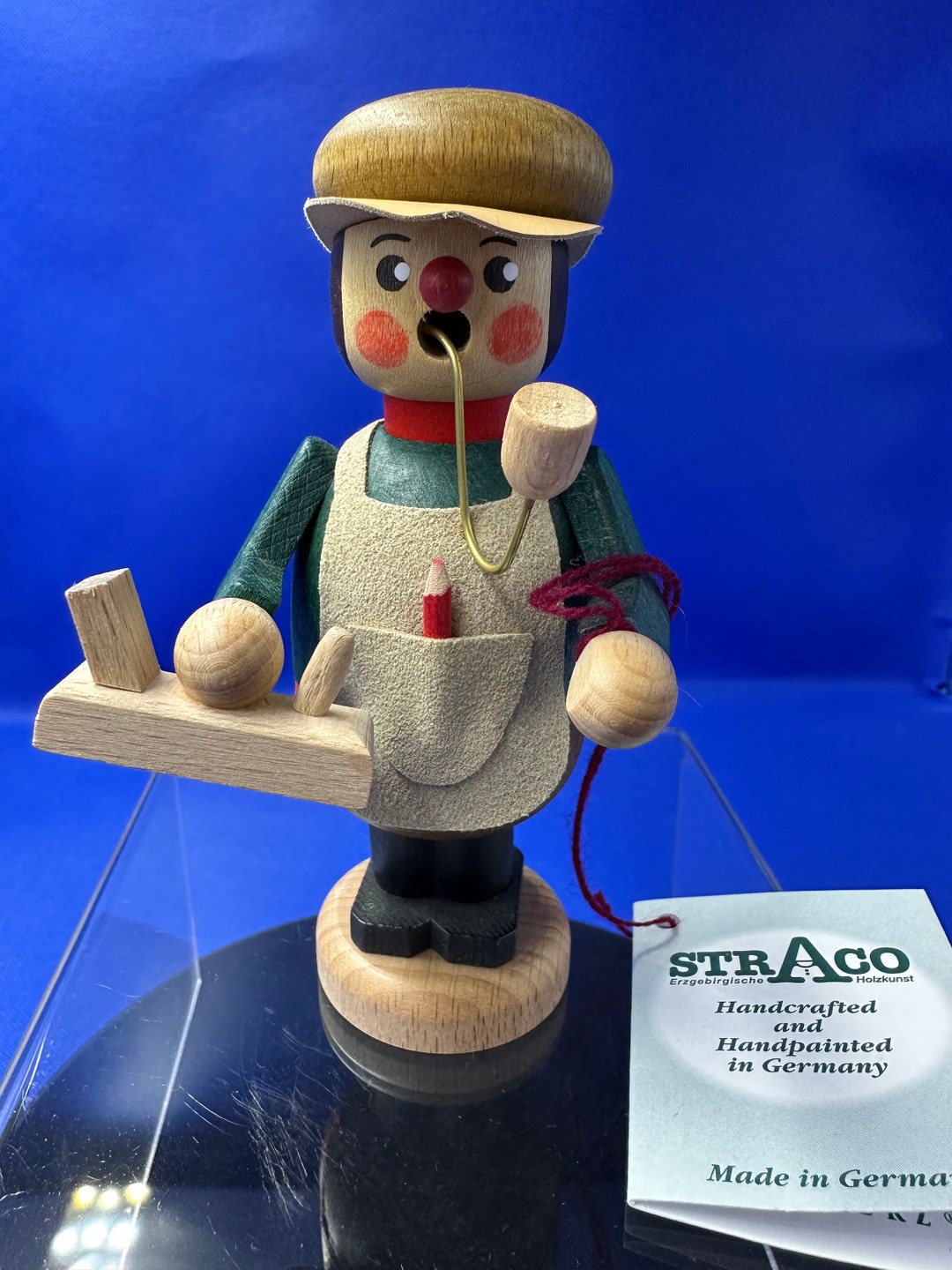 Vintage Straco Carpenter Incense Smoker unused Erzgebirgische Holzkunst ...