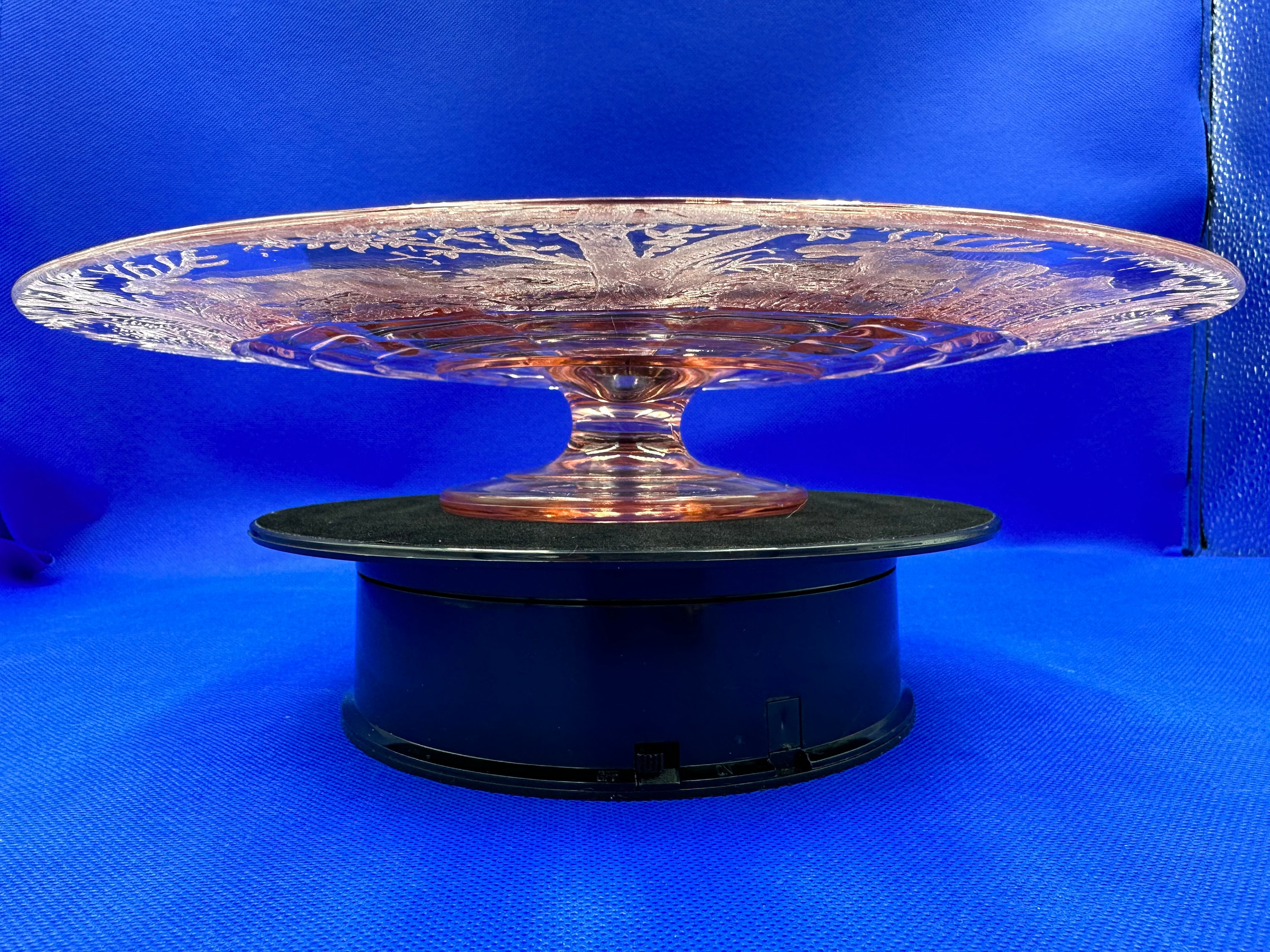 Vintage RARE Paden City Black Forest Pink Cake Stand - Etsy