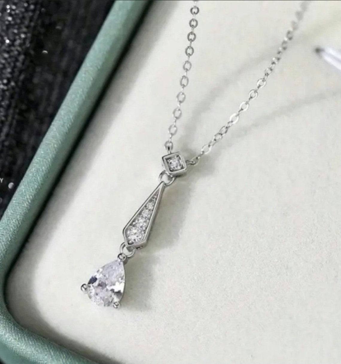 GRA Certified Unique Pear Shaped Moissanite Diamond Pendant Necklace - Etsy