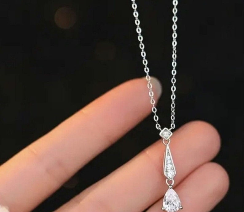 GRA Certified Unique Pear Shaped Moissanite Diamond Pendant Necklace - Etsy