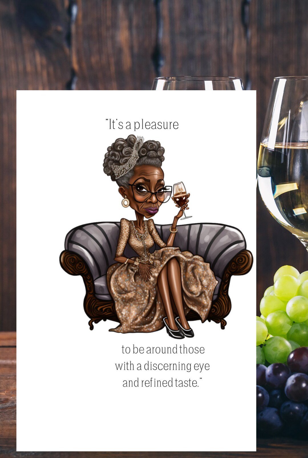 Seated on Couch. African American Woman, Congratulation Card, True ...