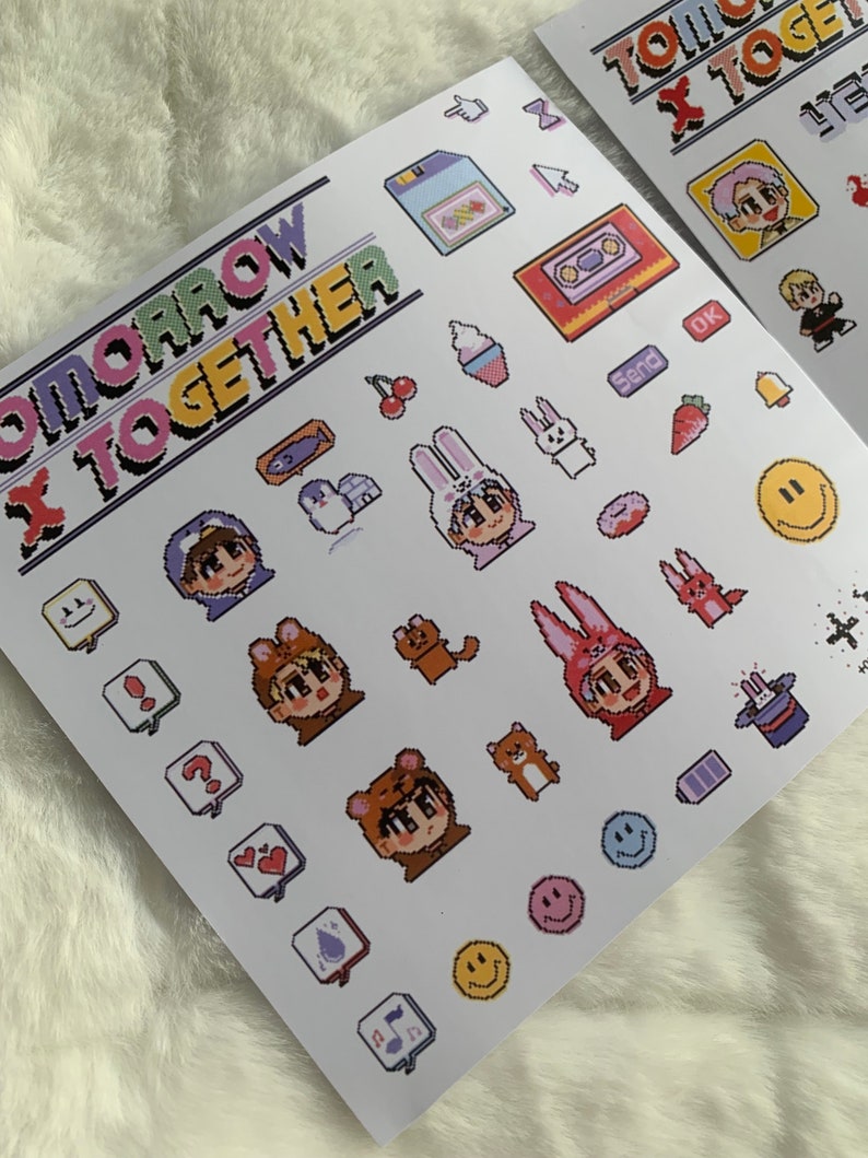 TXT Pixel Sticker TXT Blue Hour Stickers Taehyun Soobin - Etsy Sweden