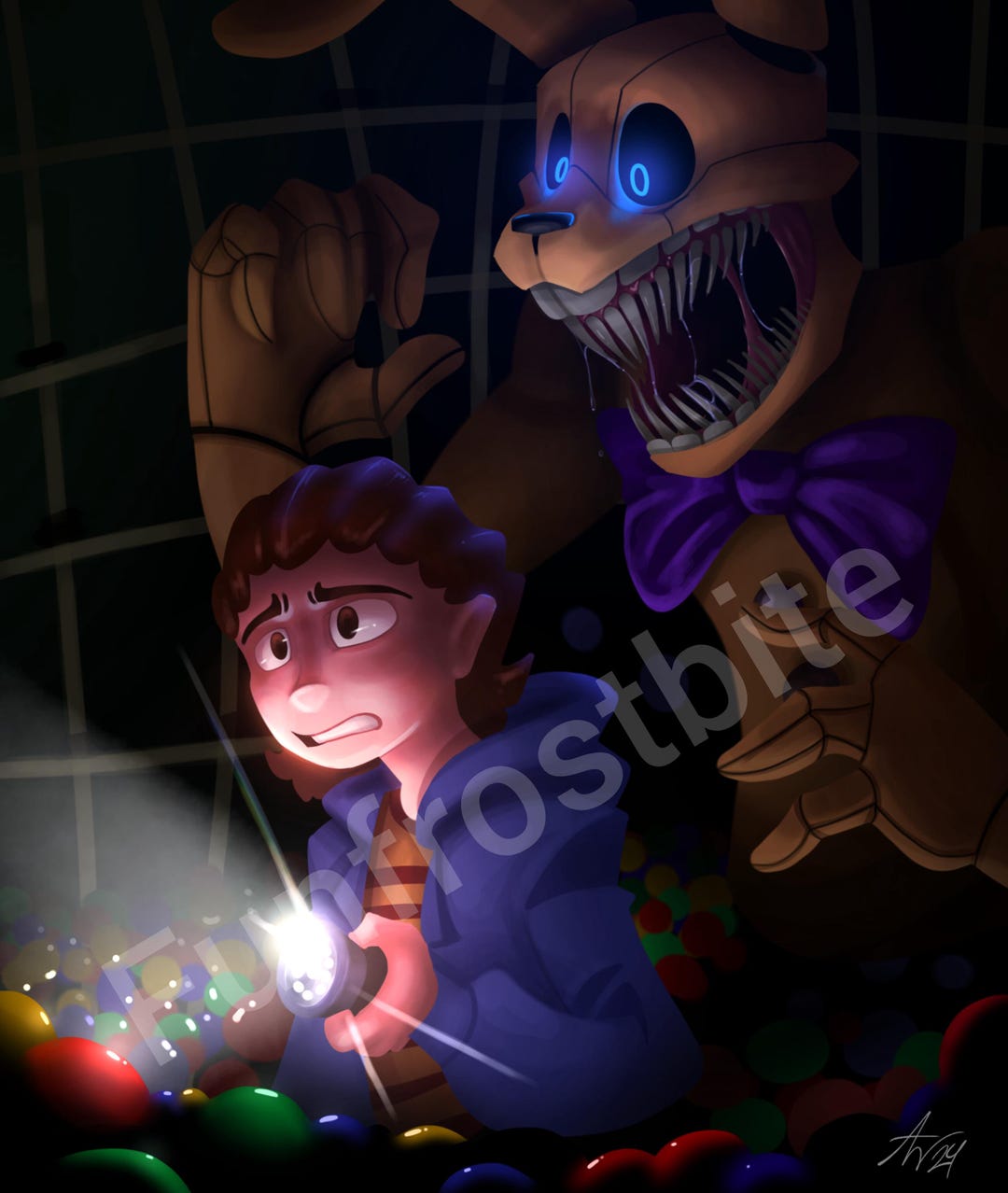 Five Nights at Freddy's: Into the Pit Oswald and Pit Bonnie Print (into ...
