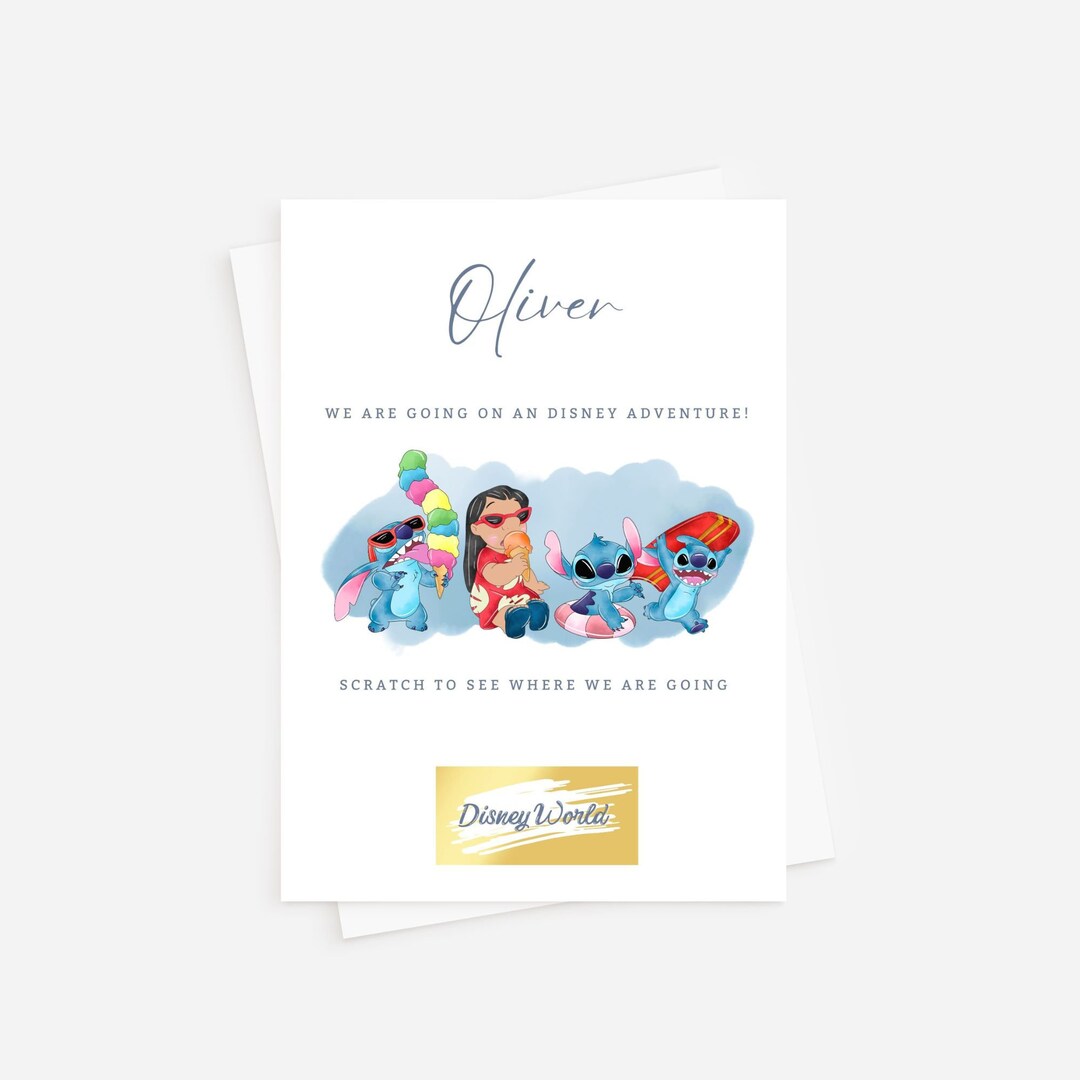 Lilo & Stitch Disney World Scratch Card Surprise Holiday - Etsy UK