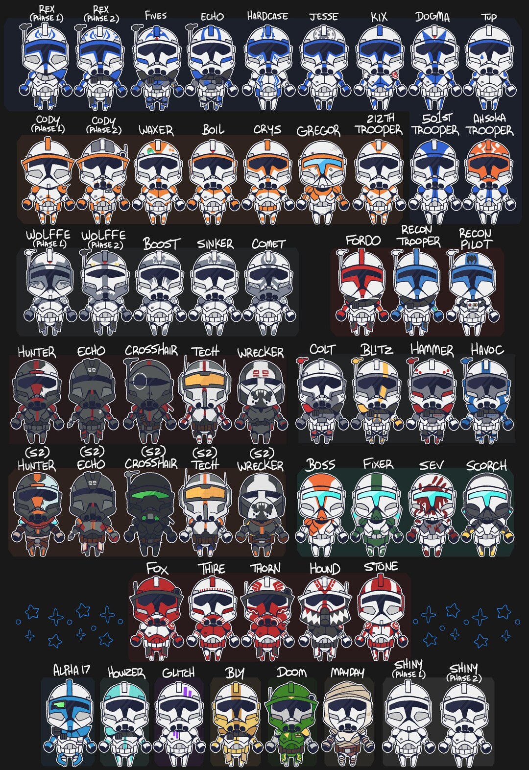 Little Armored Dude Stickers (clones and Mandos) - Etsy