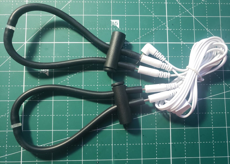 Pair DIY Bipolar Conductive Tube Adjustable Loops Penis Rings Tens E ...