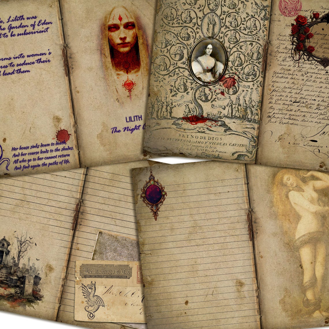 Vampire Junk Journal Kit, Vampire Lore, History's Famous Vampires ...