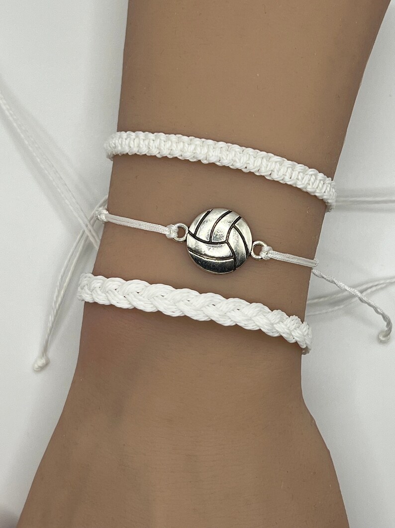 Volleyball Bracelet Jewelry Pura Vida Style String Waxed Cord Bracelet ...