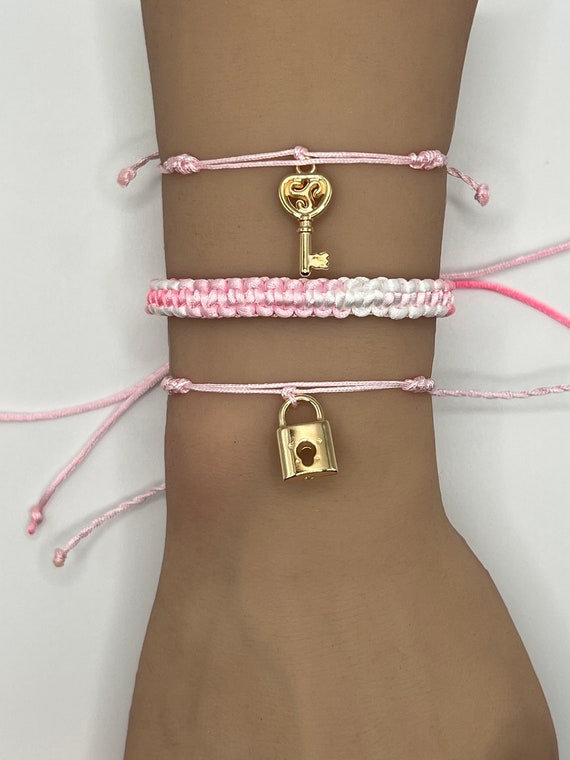 Couples lock and key bracelet set store