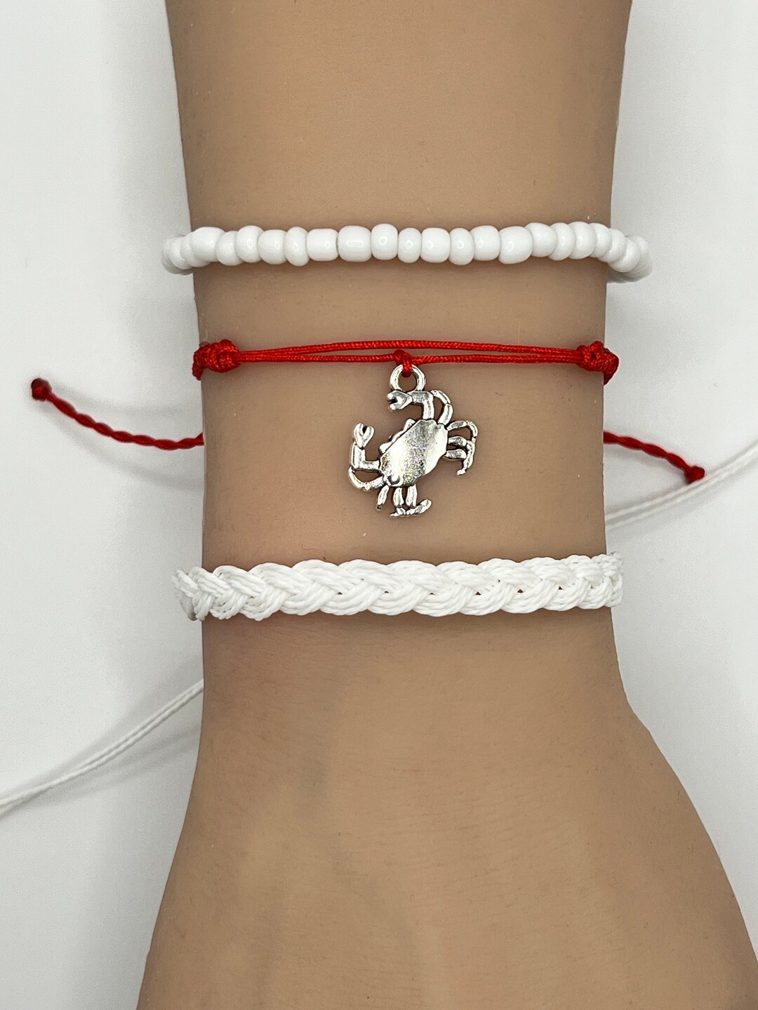 Crab Bracelet Crab Jewelry Friendship Bracelet Pura Vida Style String ...