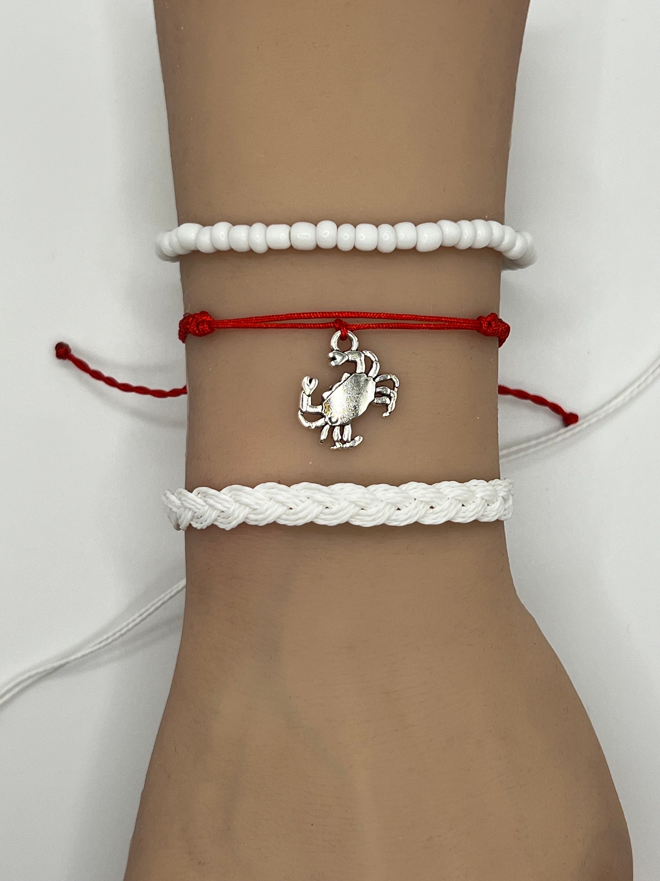 Crab Bracelet Crab Jewelry Friendship Bracelet Pura Vida Style String ...