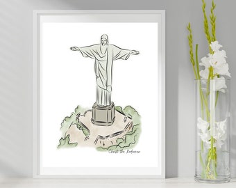 CHRIST THE REDEEMER Statue Brazil Glossy Poster Picture Photo Jesus Rio ...