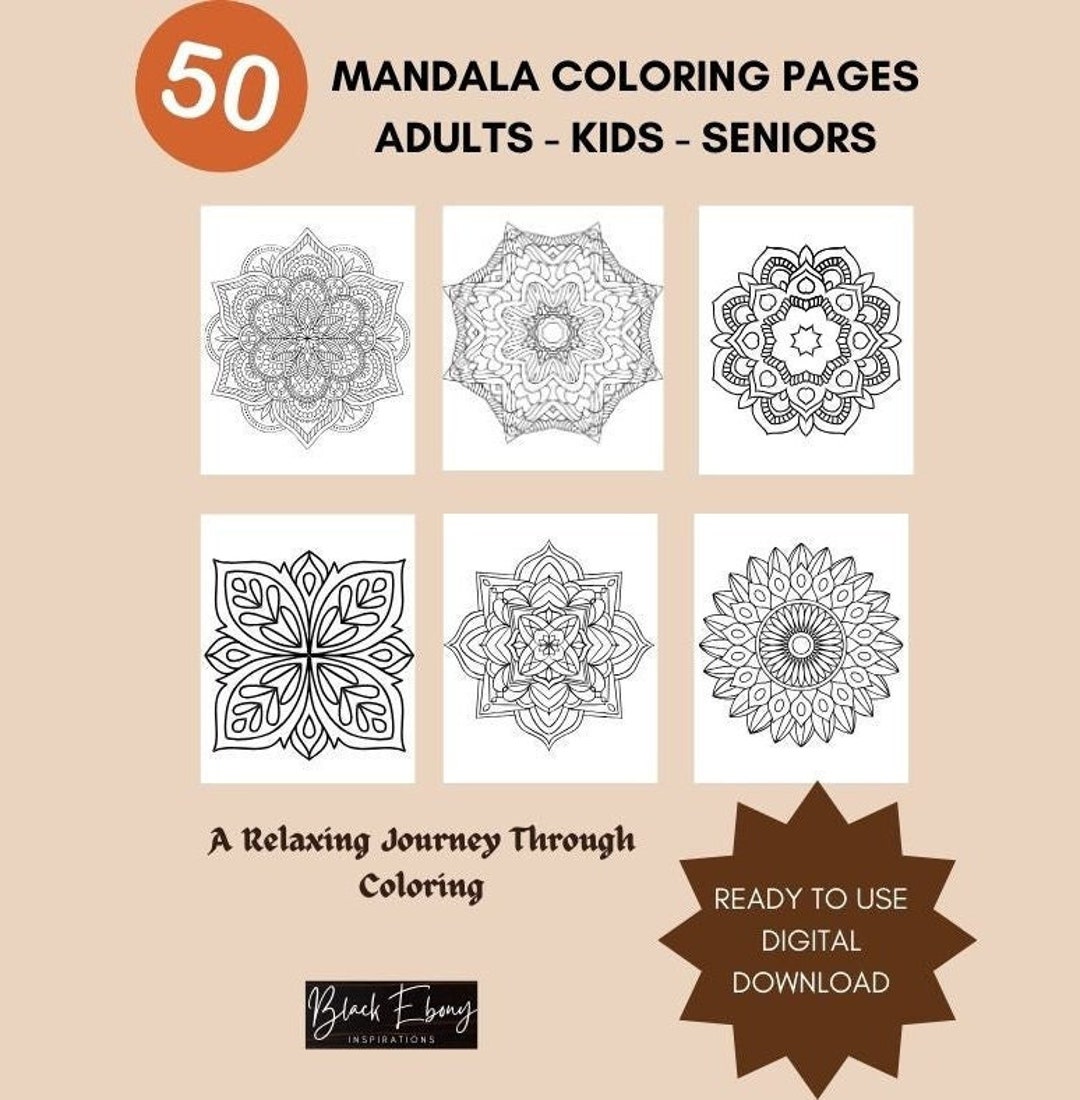 50 Unique Mandala Designs Coloring Pages for Mental Health and ...