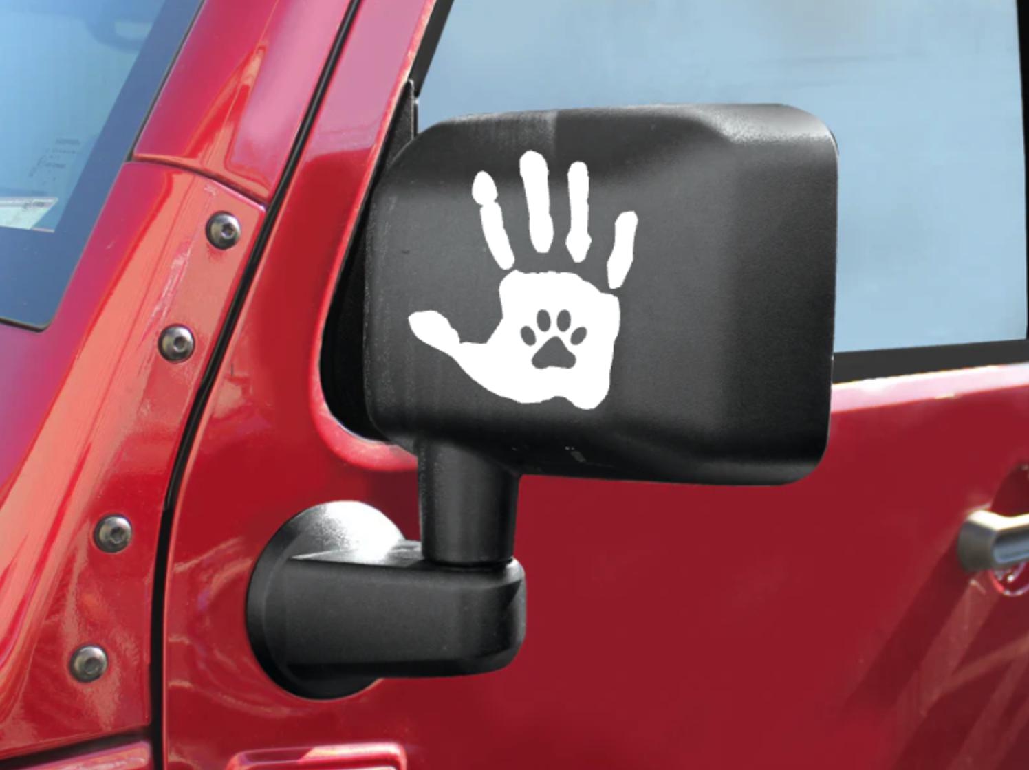 Wave Mirror Decal/side Mirror Decal/peace Sign/jeep Mirror Decal/hand ...