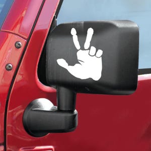Wave Mirror Decal/side Mirror Decal/peace Sign/jeep Mirror Decal/hand ...
