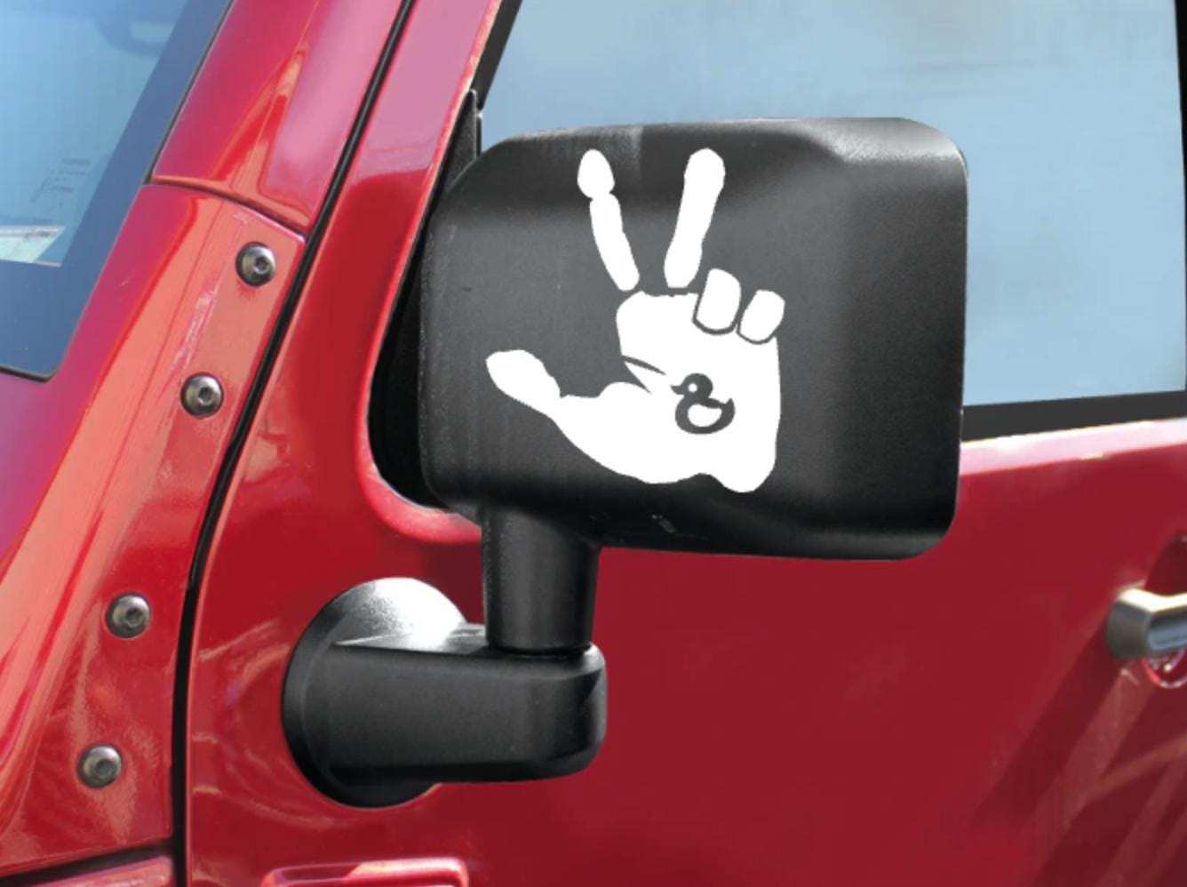 Wave Mirror Decal/side Mirror Decal/peace Sign/jeep Mirror Decal/hand ...