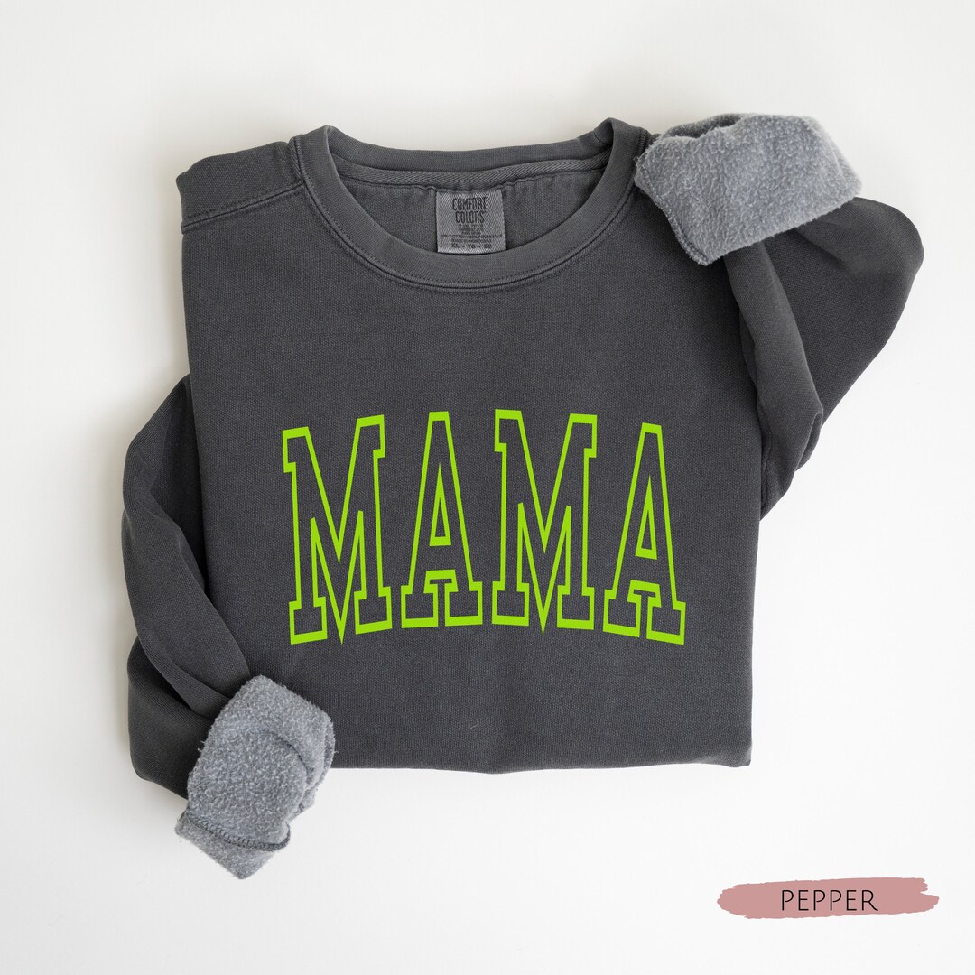 Neon Green Sweatshirt, Lime Green Mom Shirt, Mama Sweatshirt, Mothers ...