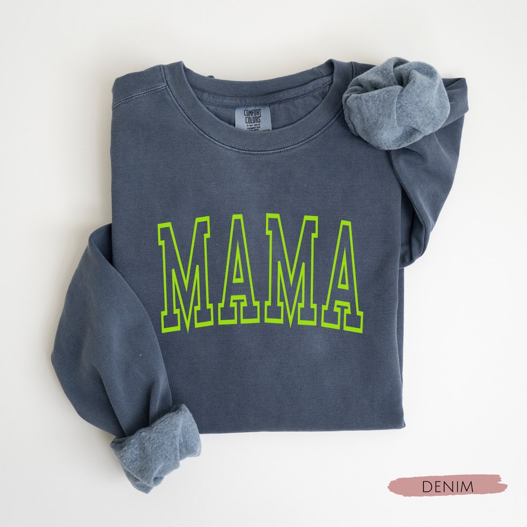Neon Green Sweatshirt, Lime Green Mom Shirt, Mama Sweatshirt, Mothers ...