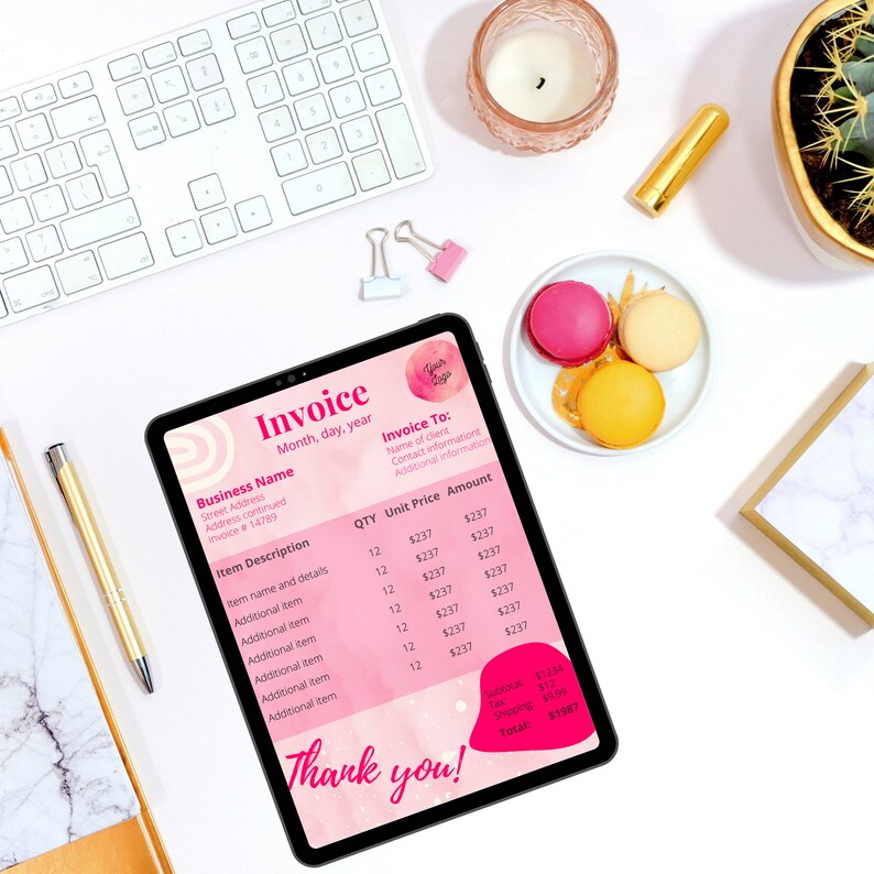 Invoice Template, Printable Invoice, Editable Invoice, Business Invoice ...