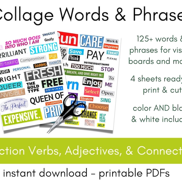Collage Words - Etsy