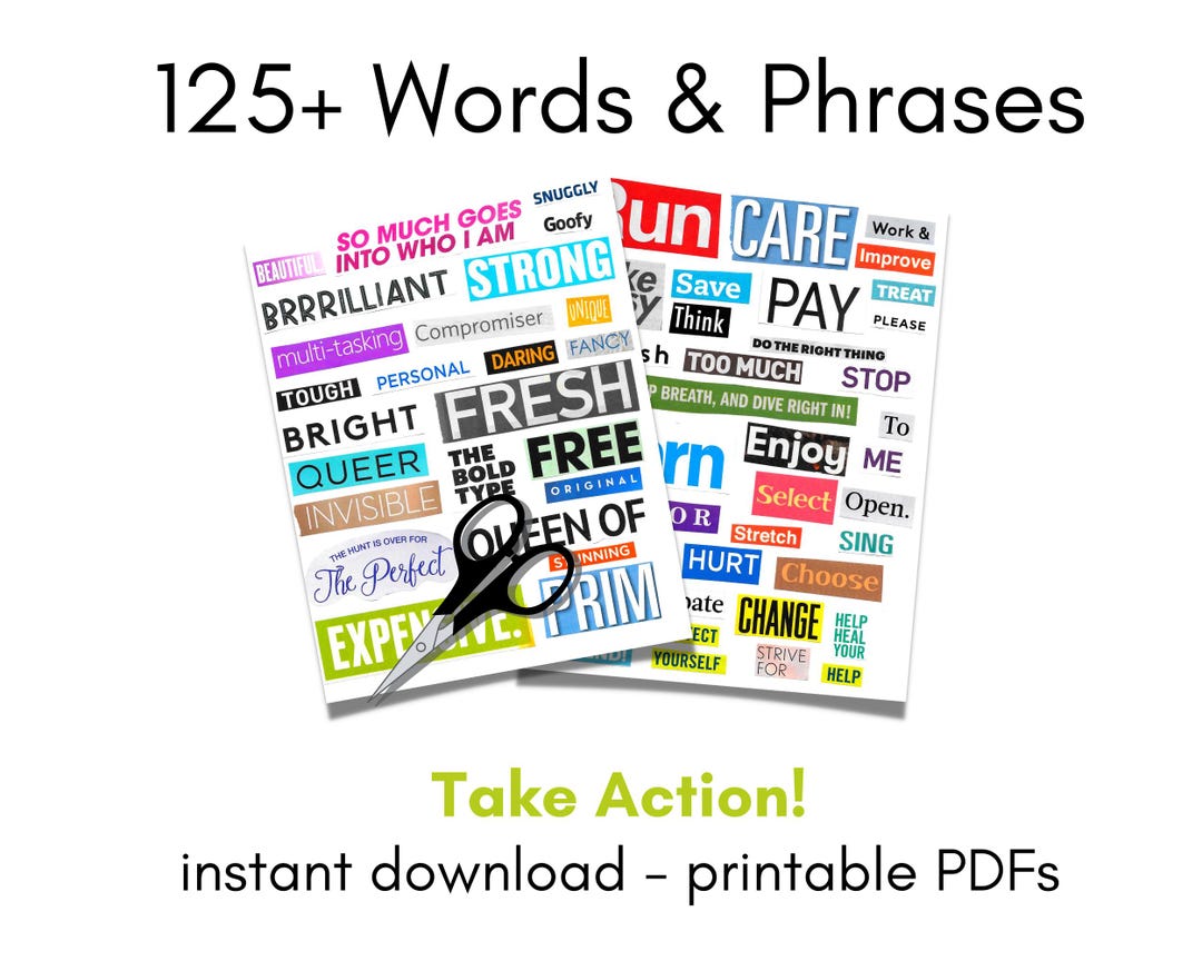 Magazine Cut Out Words: Collage, Vision Board, Junk Journal (printable ...