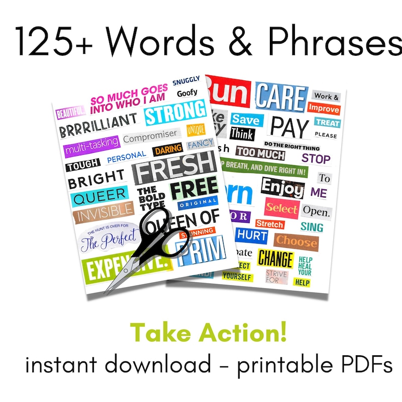 Collage Words - Etsy