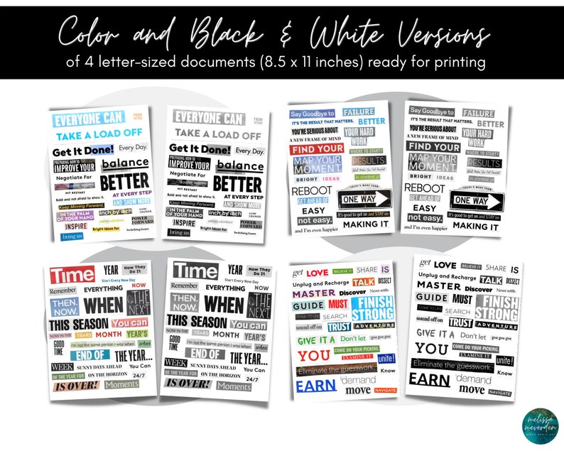 Magazine Cut Out Words: Collage & Vision Board Embellishments (digital ...